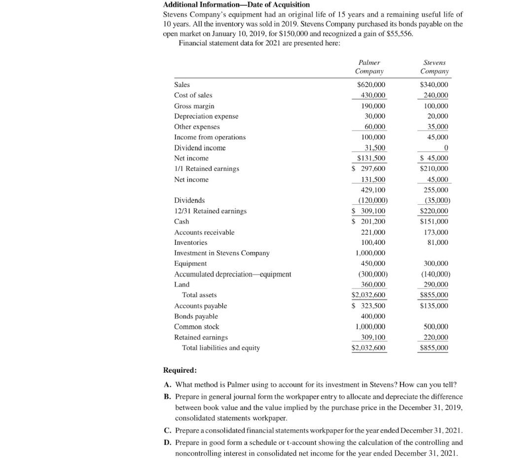 Solved Workpaper Entries and Consolidated Financial | Chegg.com