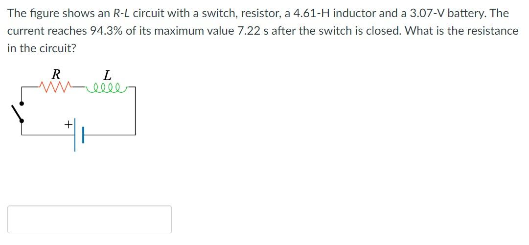Solved The figure shows an R−L circuit with a switch, | Chegg.com