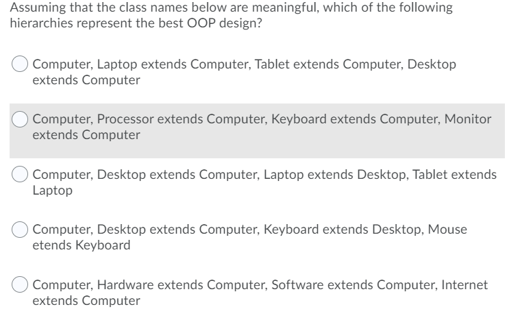Solved Which Of The Following Elements Of A Parent Class Are Chegg
