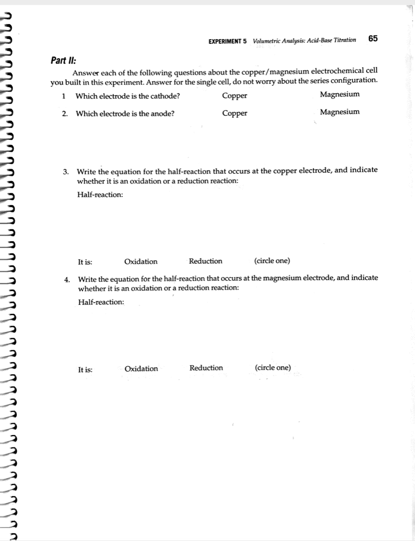 Solved EXERCISE 5 NAME LAB SECTION DATE Report | Chegg.com