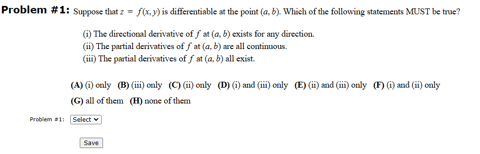 Solved Problem \# 1: Suppose that z=f(x,y) is differentiable | Chegg.com