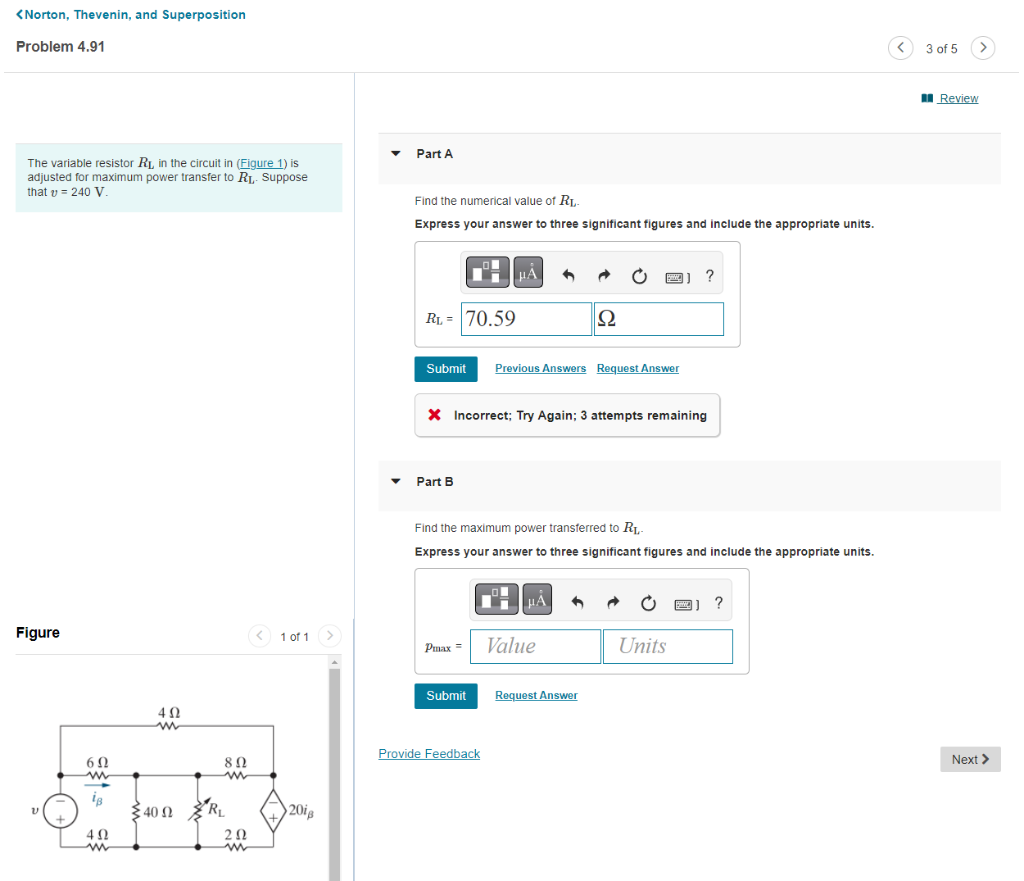 Solved The variable resistor RL in the circuit in (Figure 1) | Chegg.com