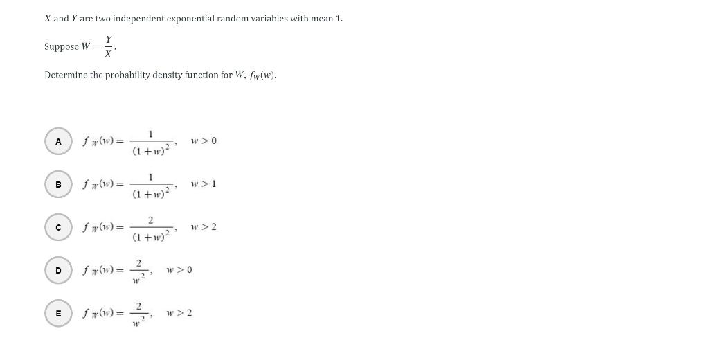 Solved X and Y are two independent exponential random | Chegg.com