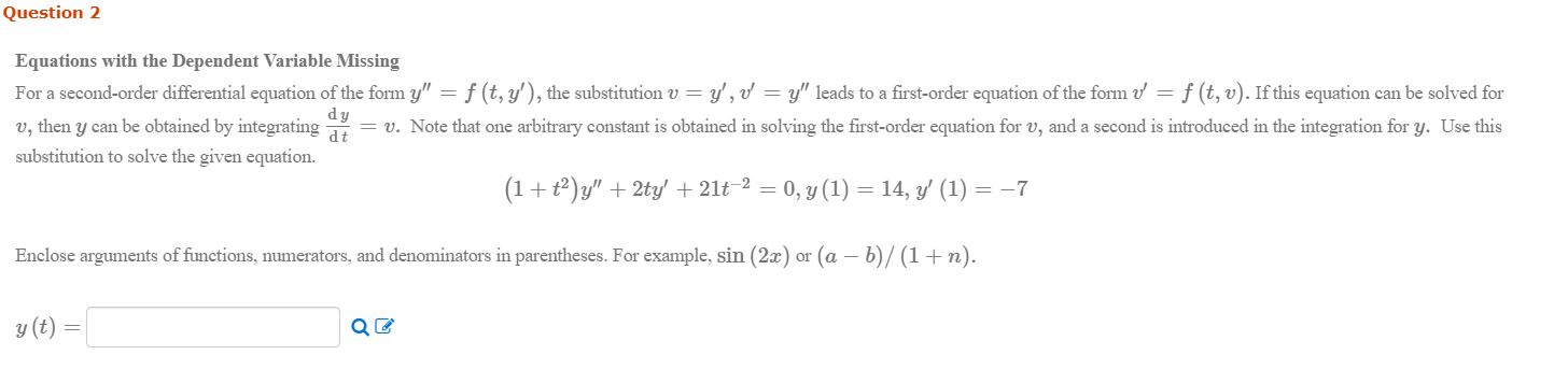Solved Question 2 Equations with the Dependent Variable | Chegg.com