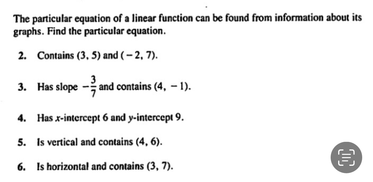 Solved The particular equation of a linear function can be | Chegg.com