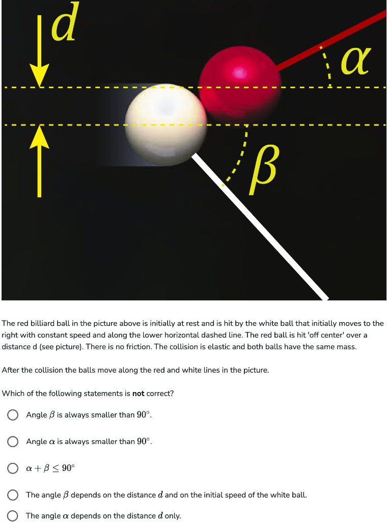 Solved The red billiard ball in the picture above is | Chegg.com