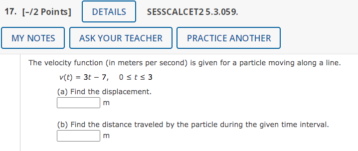 Solved The velocity function (in meters per second) is given | Chegg.com