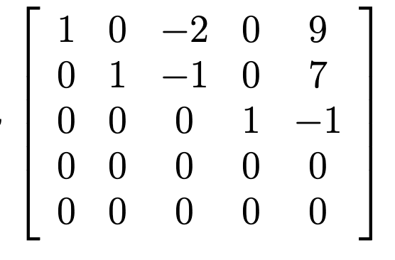 Solved Given the above RREF matrix, express one of the | Chegg.com