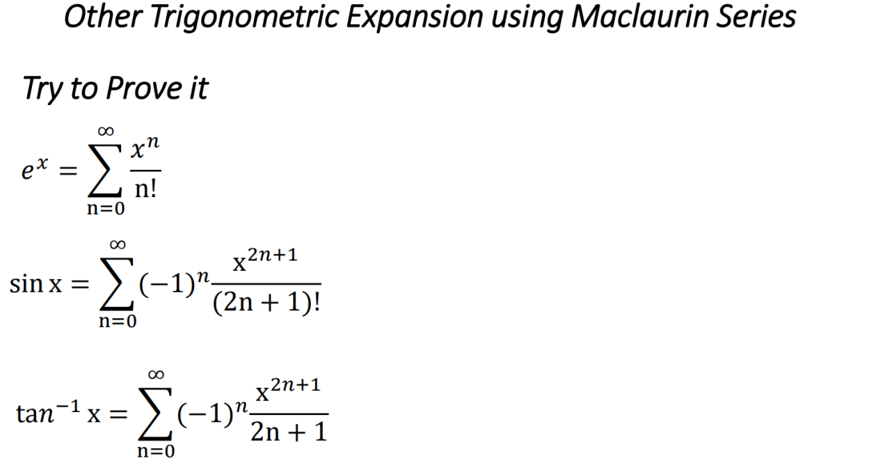 Solved Other Trigonometric Expansion using Maclaurin Series | Chegg.com