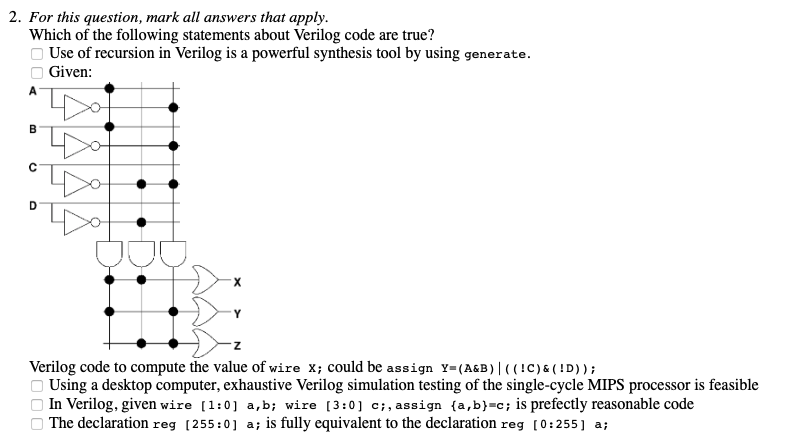 Solved 2. For this question, mark all answers that apply. | Chegg.com