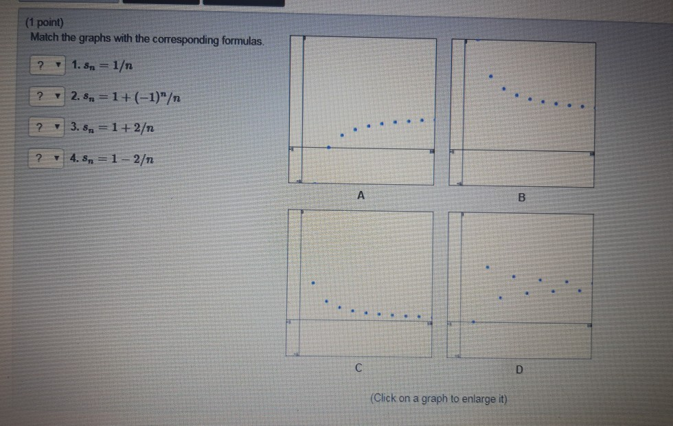 Solved (1 point) Match the graphs with the corresponding | Chegg.com