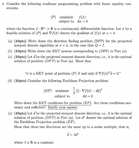 3. Consider the following optimization problem (P) | Chegg.com