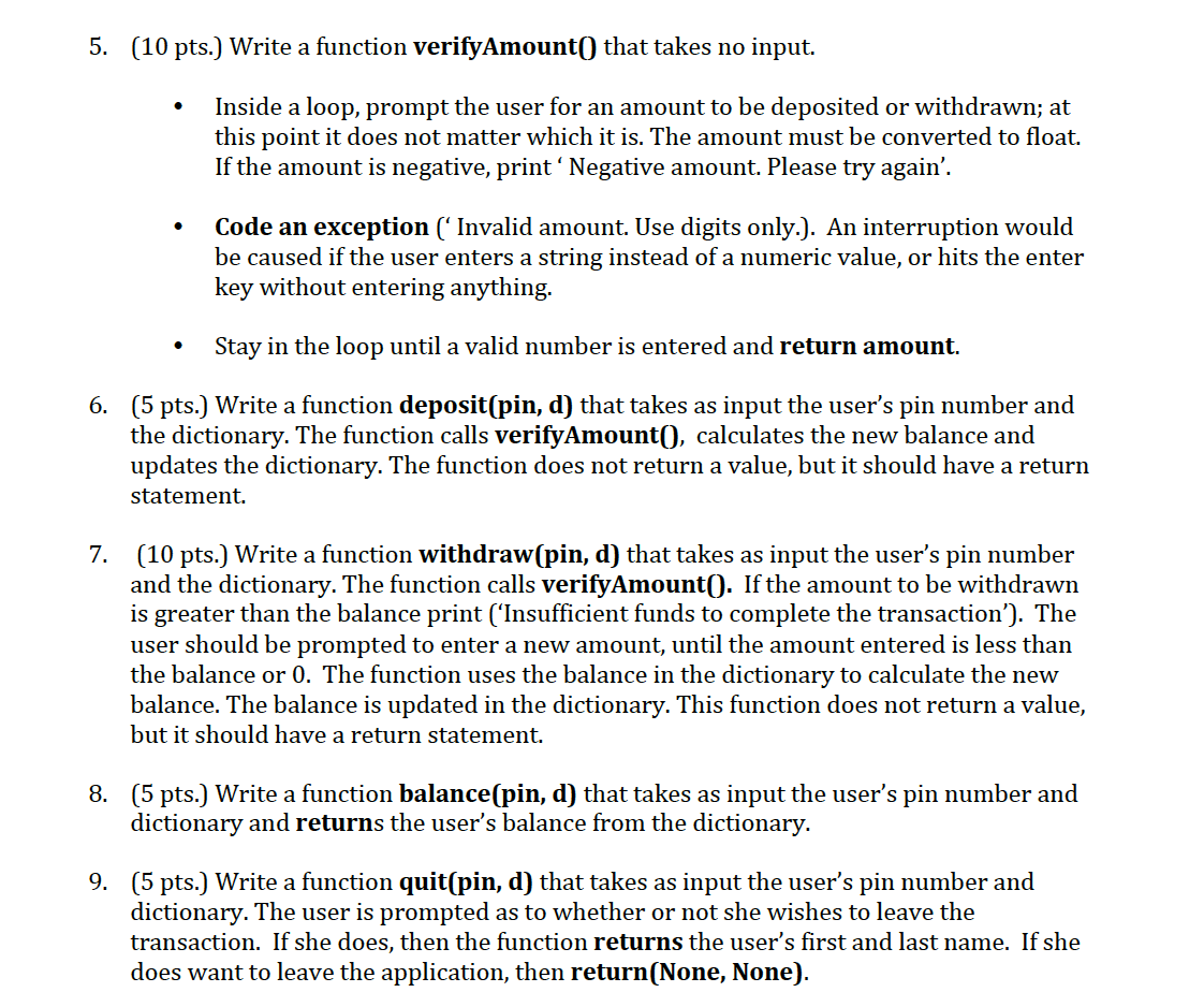 Solved You are to simulate a very simple ATM machine that | Chegg.com