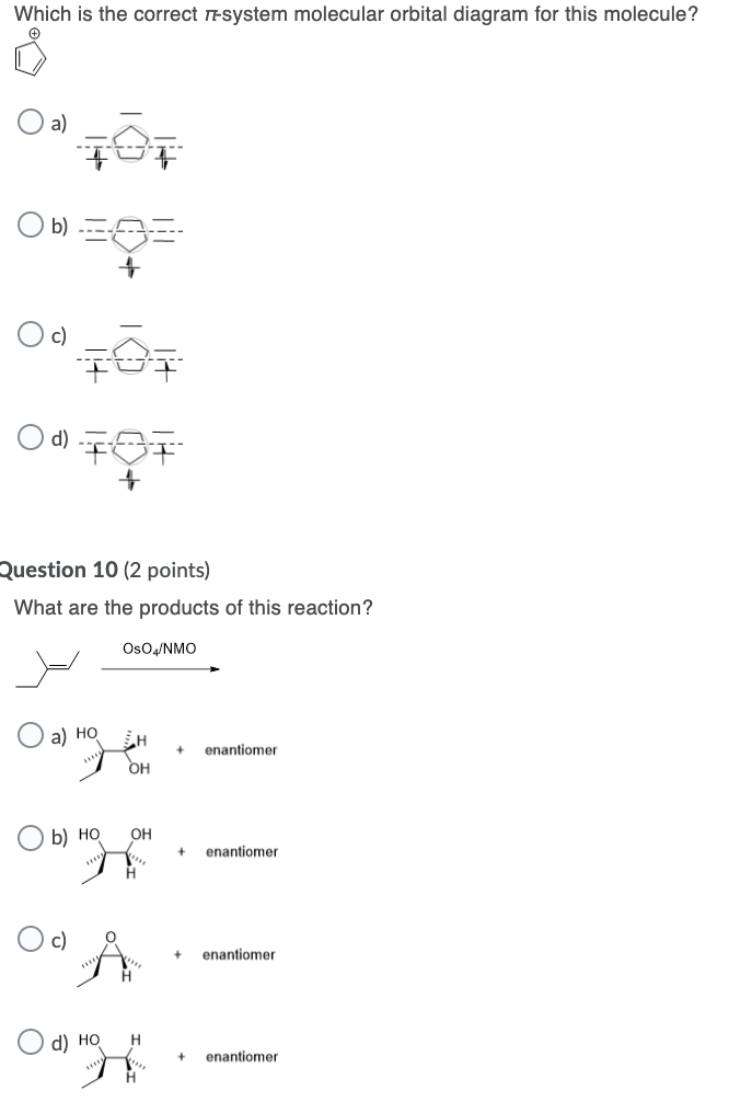 Solved Which is the correct Tesystem molecular orbital | Chegg.com