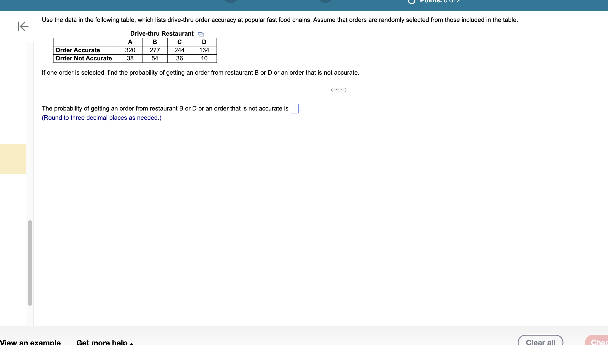 Solved If one order is selected, find the probability of | Chegg.com