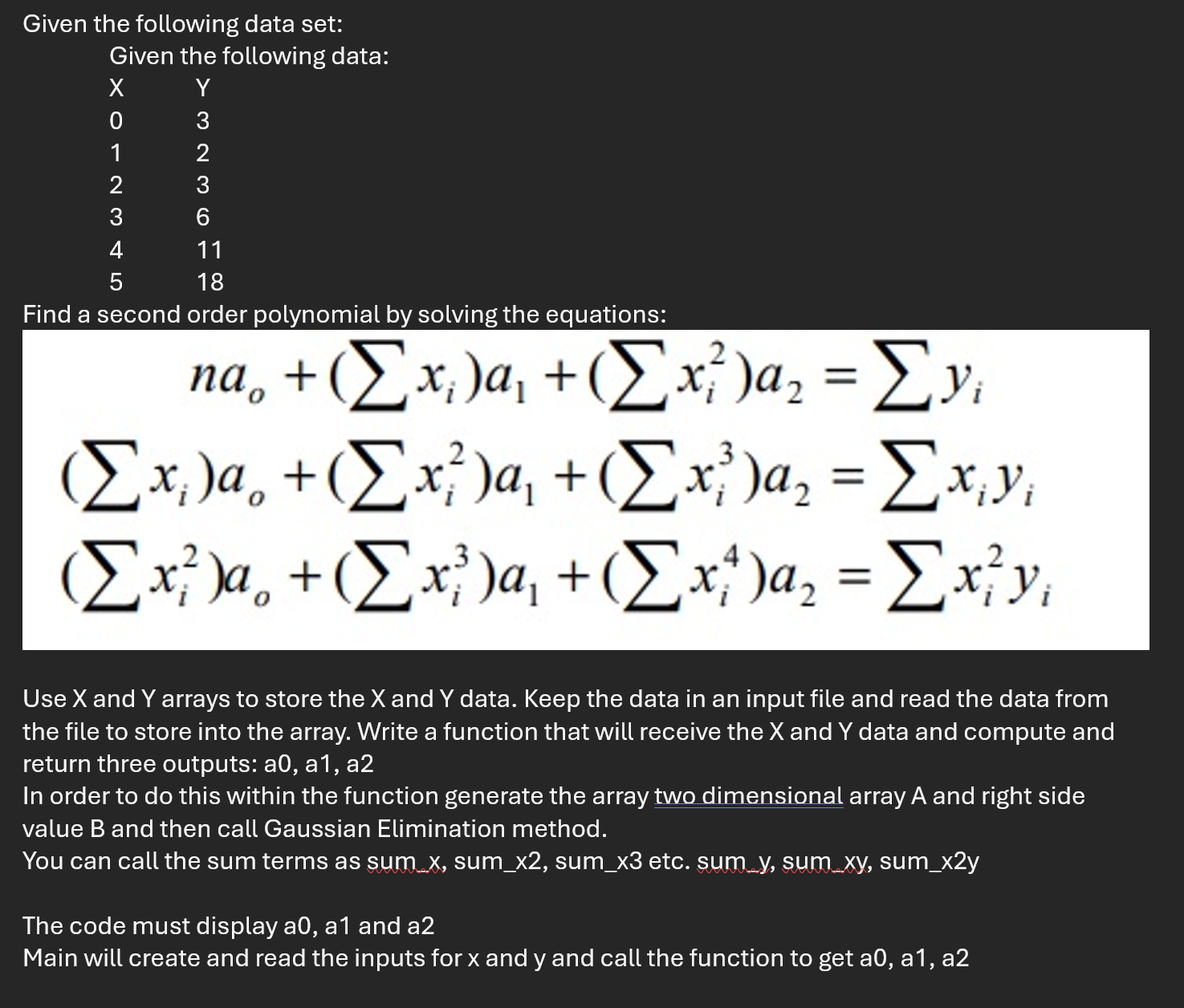 Given the following data set:Given the following | Chegg.com