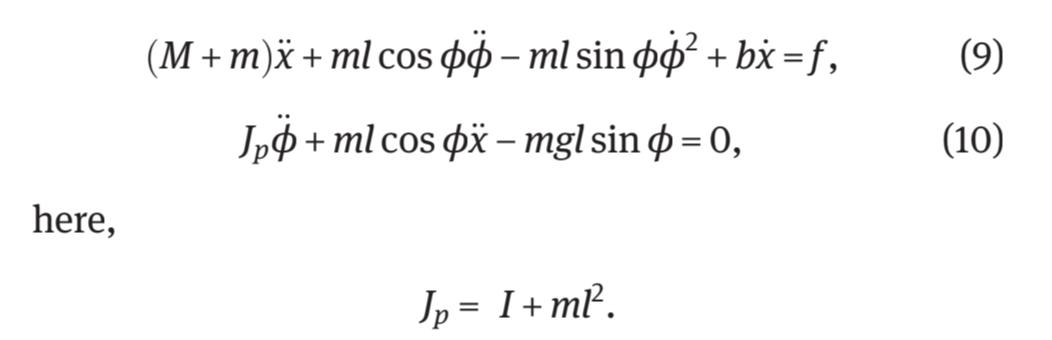 Solved The equations represent an Inverted pendulum | Chegg.com