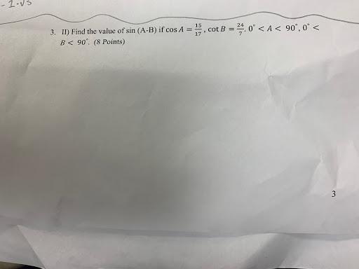 Solved Pre-Calculus Chapter 7 Test Total 116 Points 3. 1. | Chegg.com