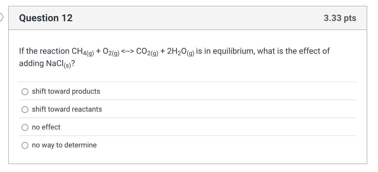 Solved Question 12If the reaction | Chegg.com