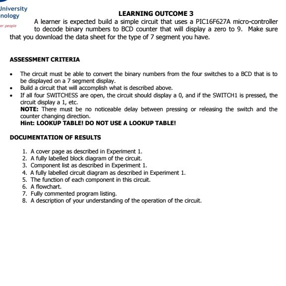 Solved niversity nology LEARNING OUTCOME 3 A learner is | Chegg.com