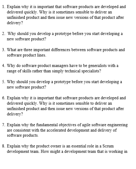 Solved 1. Explain why it is important that software products | Chegg.com