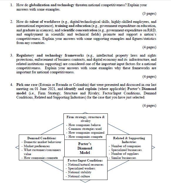 Solved 1. How do globalization and technology threaten | Chegg.com