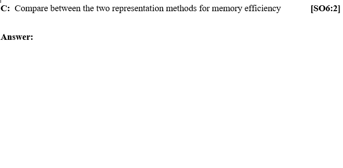 Solved C: Compare between the two representation methods for | Chegg.com