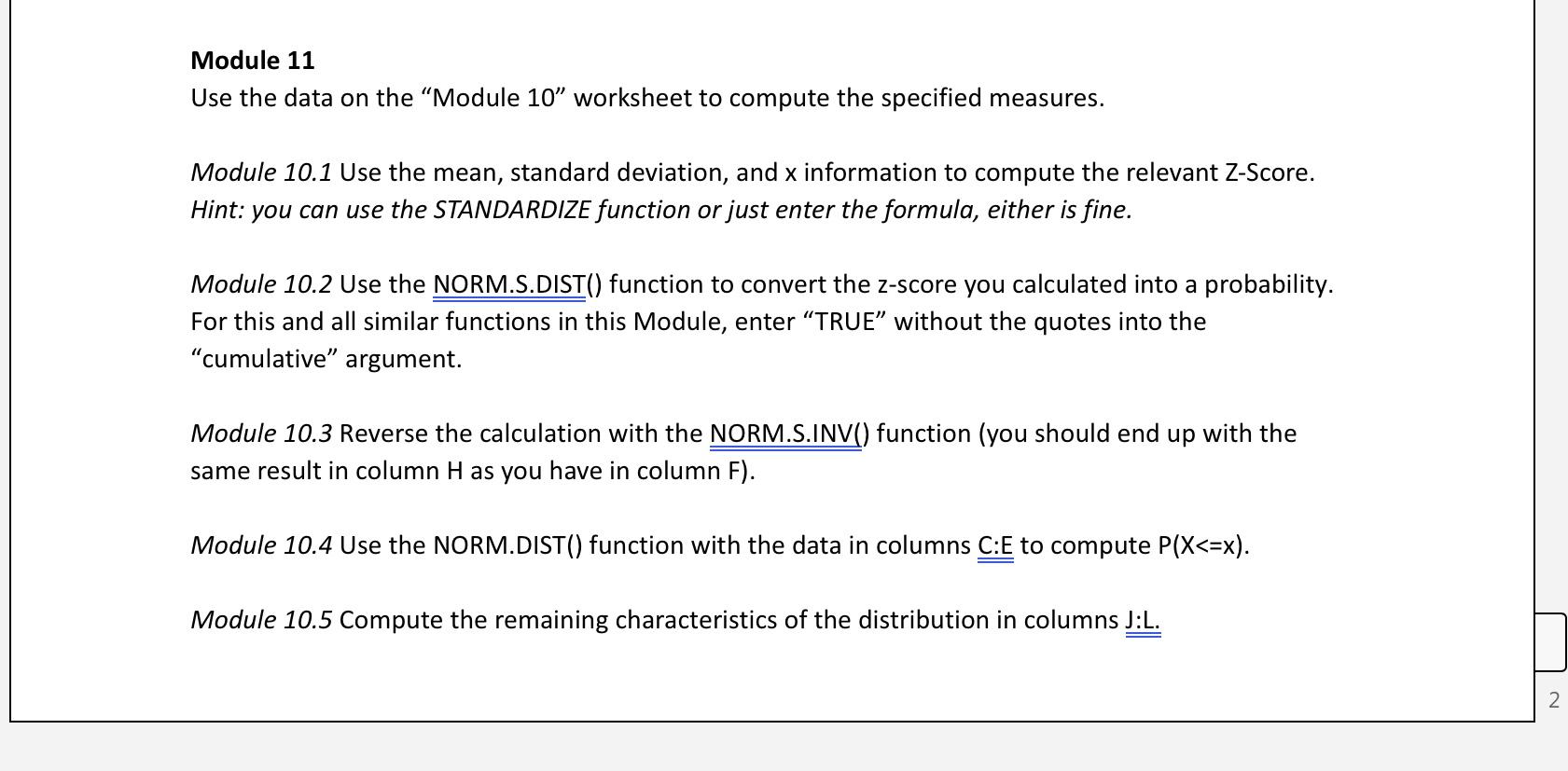 Solved Module 11 Use The Data On The Module 10 Worksheet