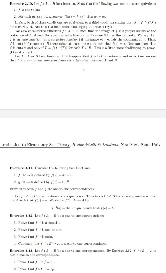 Solved B be a function. Show that the following two | Chegg.com