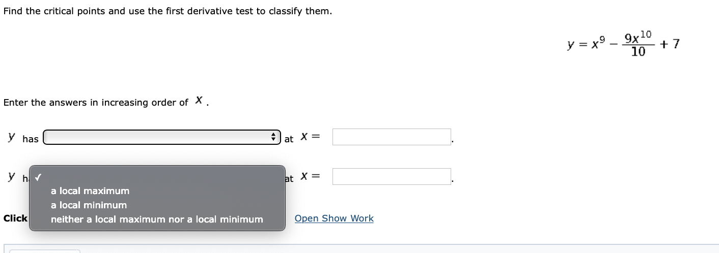 Solved Find the critical points and use the first derivative | Chegg.com