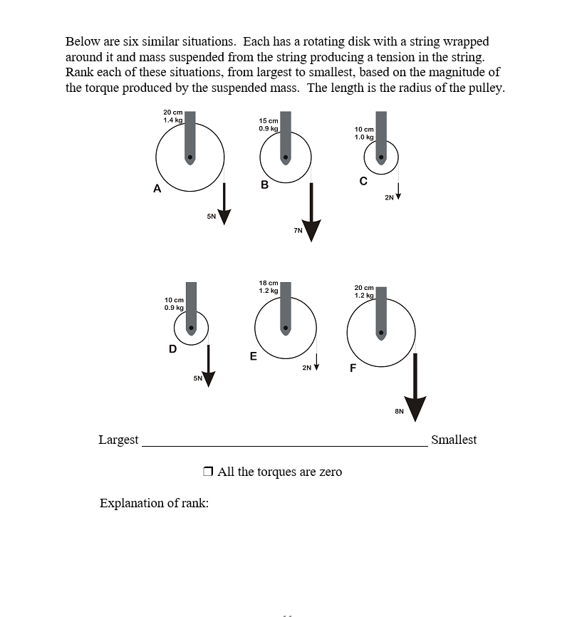 Solved Below are six similar situations. Each has a rotating | Chegg.com