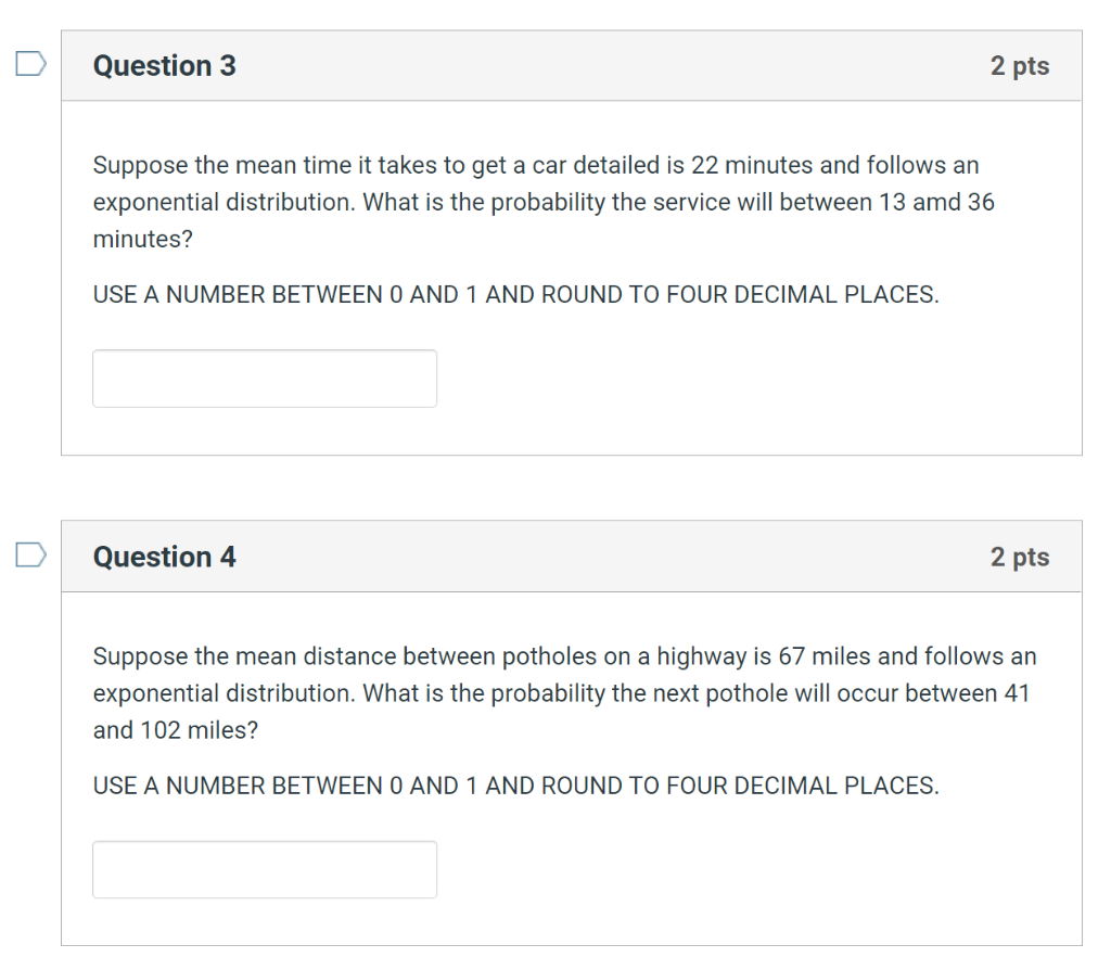 Solved Suppose the mean time it takes to get a car detailed | Chegg.com