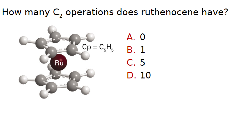 Solved How many C, operations does ruthenocene have? Cp = | Chegg.com