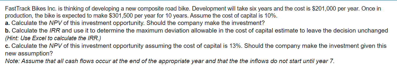 Solved B. Calculate the IRR and use it to determine the | Chegg.com