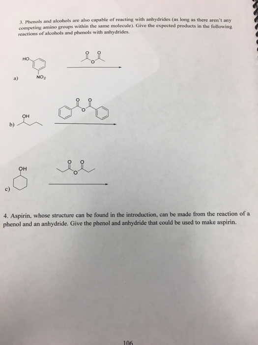 Solved Post-Lab Questions 1. Give the expected products in | Chegg.com