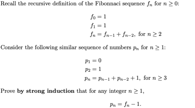 Solved Recall the recursive definition of the Fibonnaci | Chegg.com