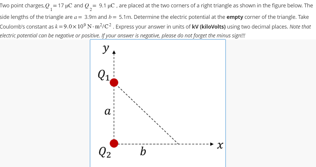 Solved Iwo point charges, Q1=17μC and Q2=9.1μC, are placed | Chegg.com