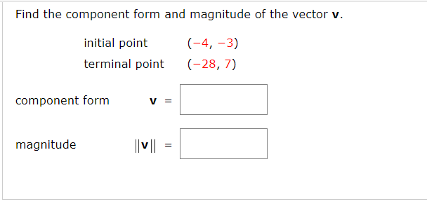 Solved Find the component form and magnitude of the vector | Chegg.com