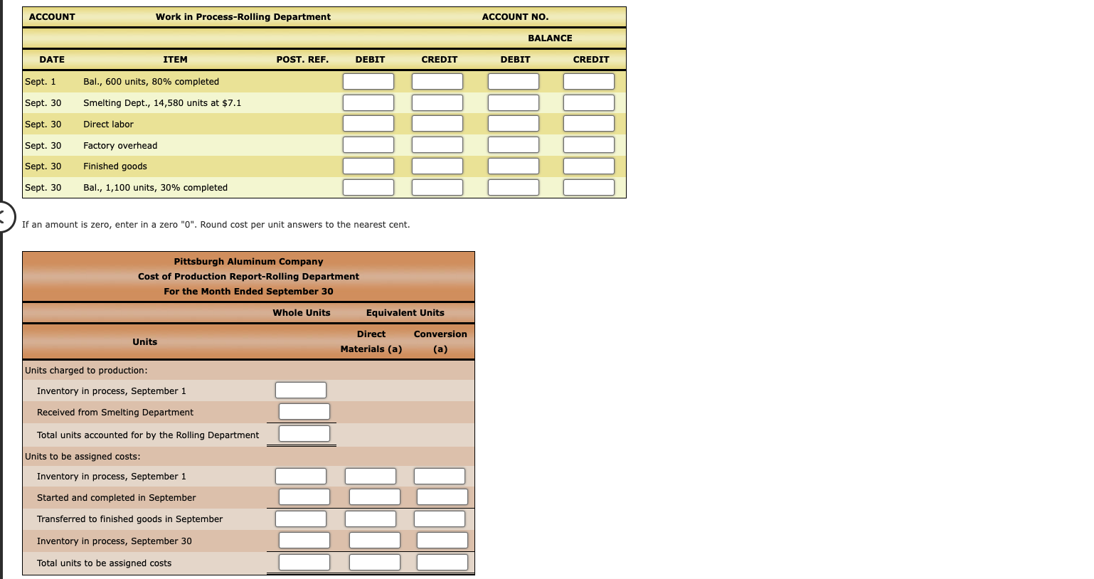 Solved Work in Process Account Data for Two Months; Cost of | Chegg.com