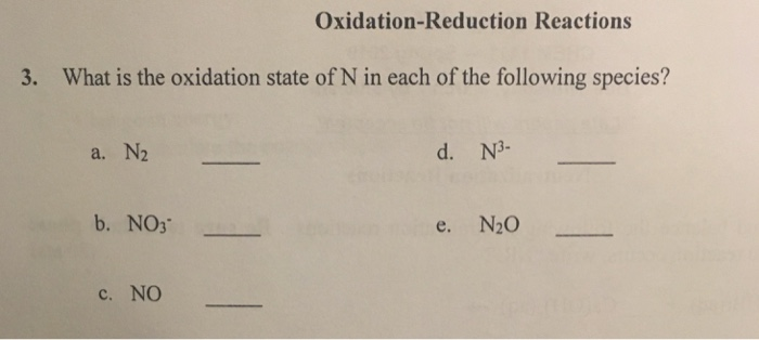 Solved Oxidation-Reduction Reactions 3. What is the | Chegg.com