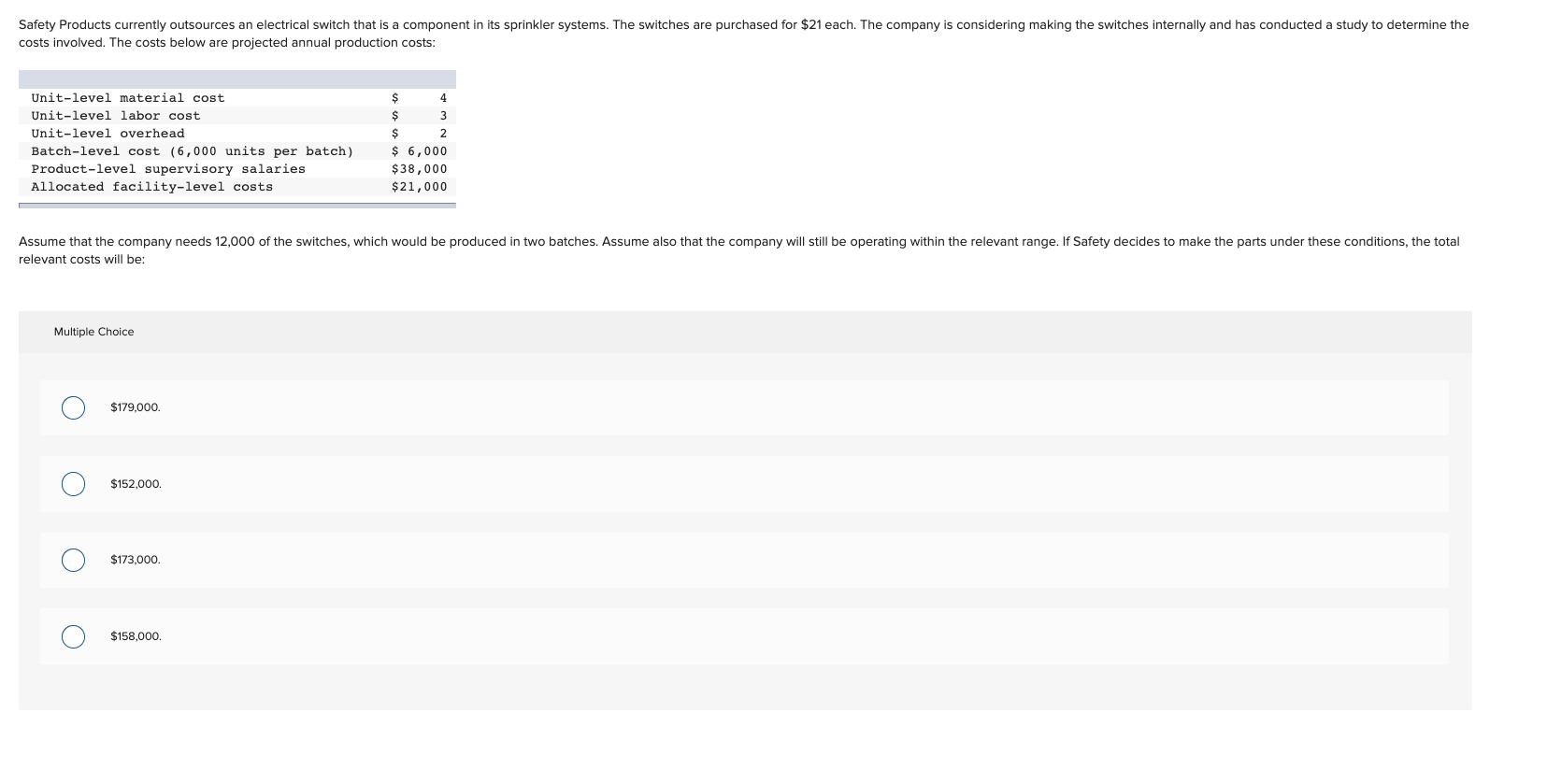 Solved costs involved. The costs below are projected annual | Chegg.com