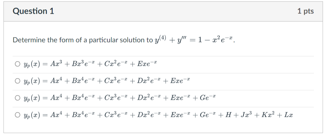 Solved Determine the form of a particular solution to | Chegg.com
