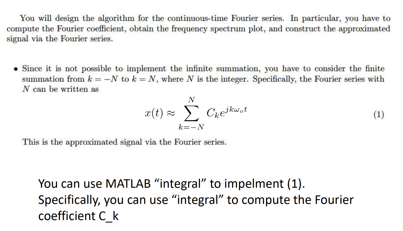 Solved You will design the algorithm for the continuous-time | Chegg.com