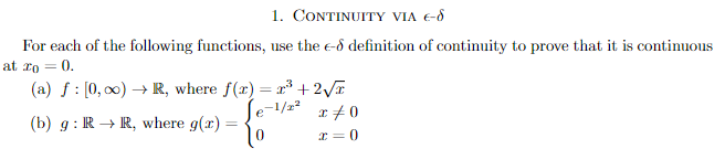 Solved For each of the following functions, use the ϵ−δ | Chegg.com