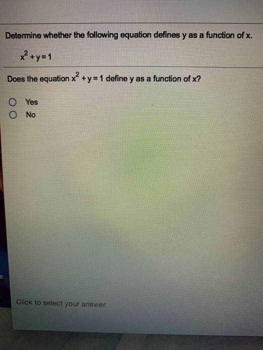 Solved Determine whether the following equation defines y as | Chegg.com