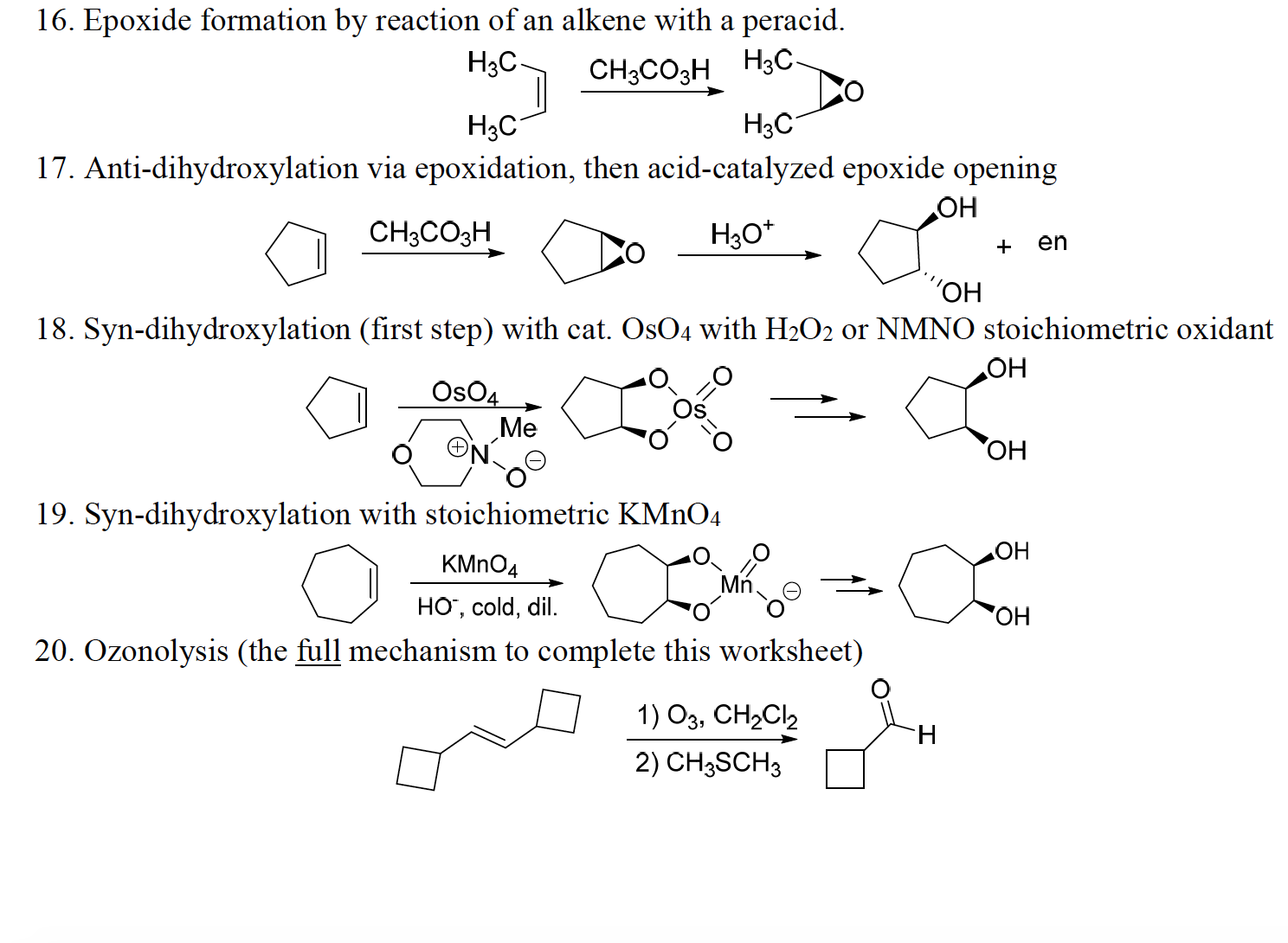 Solved 16. Epoxide formation by reaction of an alkene with a | Chegg.com