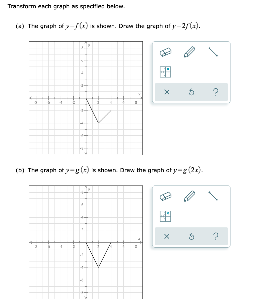 Solved Transform each graph as specified below. (a) The | Chegg.com