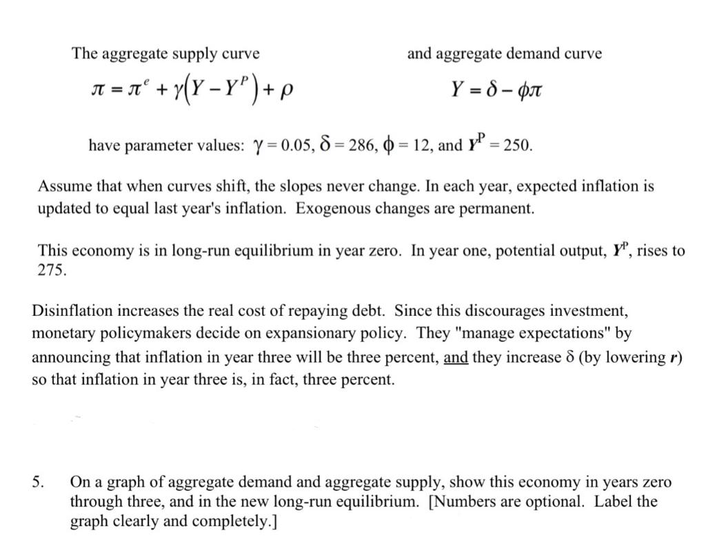 Solved and aggregate demand curve The aggregate supply curve | Chegg.com