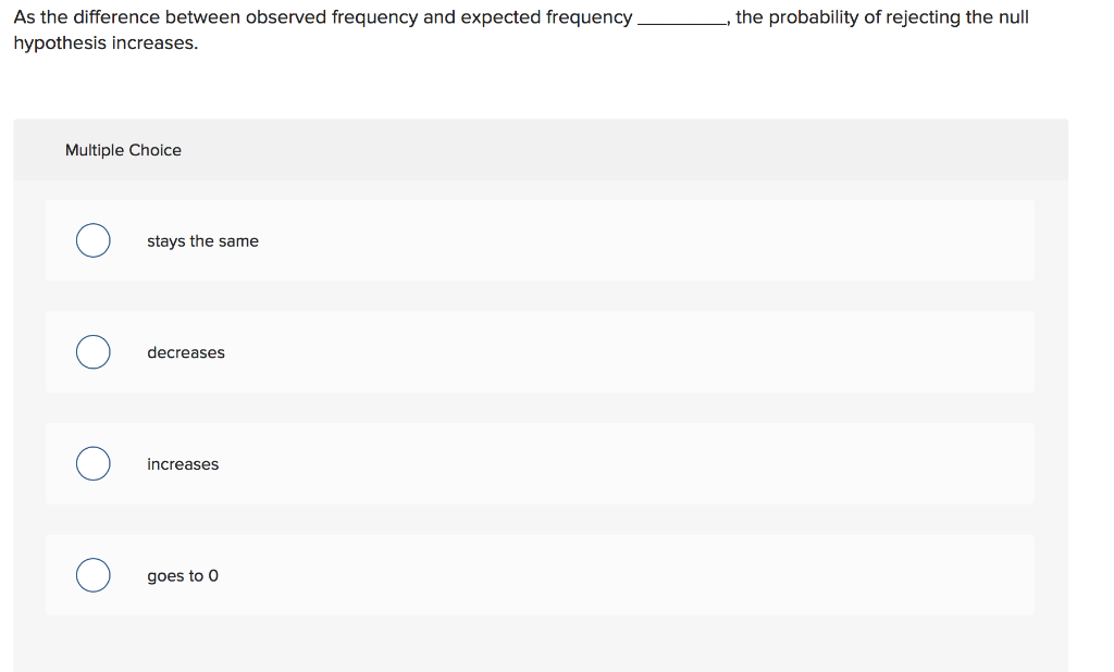 Solved the probability of rejecting the null As the | Chegg.com