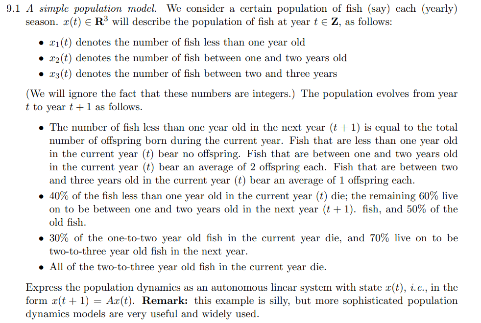 Solved 1 A simple population model. We consider a certain | Chegg.com